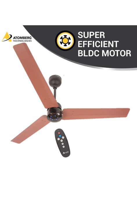 Atomberg Renesa 1400 mm BLDC Ceiling Fan with Remote - Matte Brown ...
